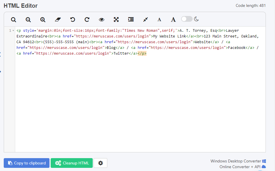 Email Signature – MerusCase